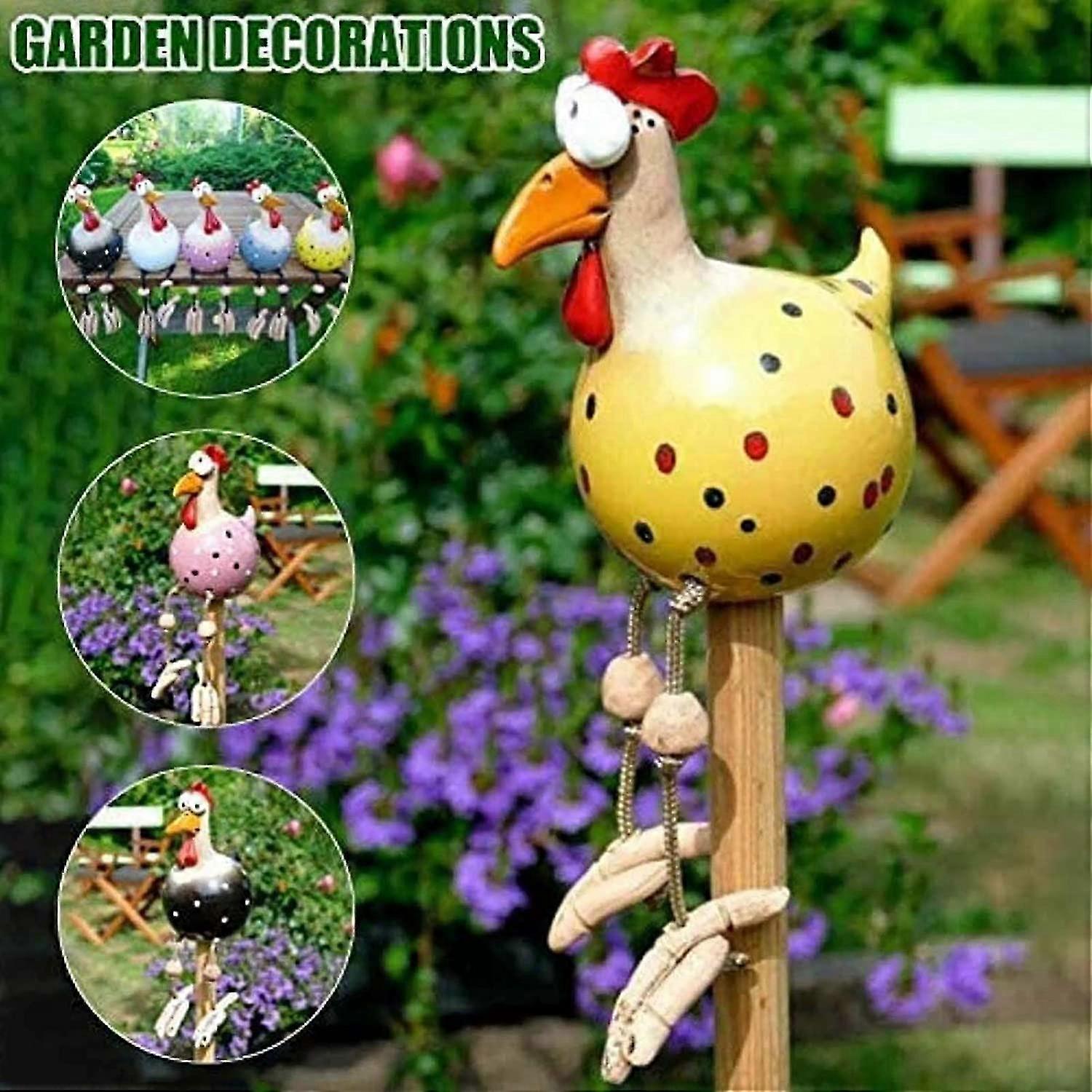 Decorative Hen Decorative Statues Garden, Funny Resin Chicken Garden ...