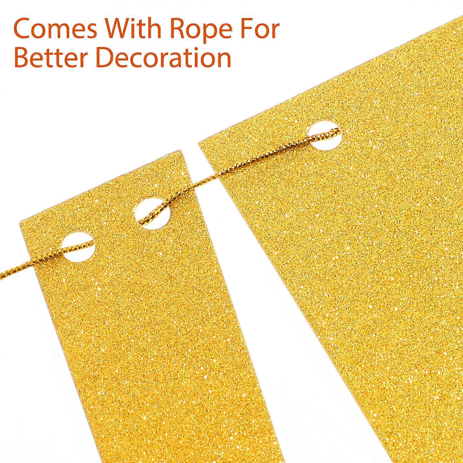 Glitter Gold Welcome Back Banner Hanging Welcome Back Sign Banner for ...