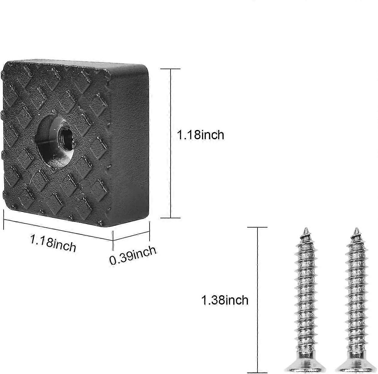 20 black furniture feet square rubber feet foot caps for garden chairs ...