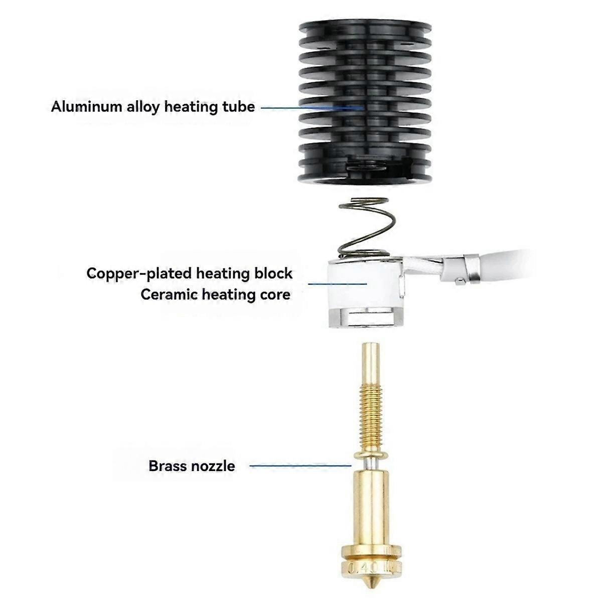 For E3D Revo Ceramic Hotend Kit V6 Radiator Brass Nozzle | Fruugo UK