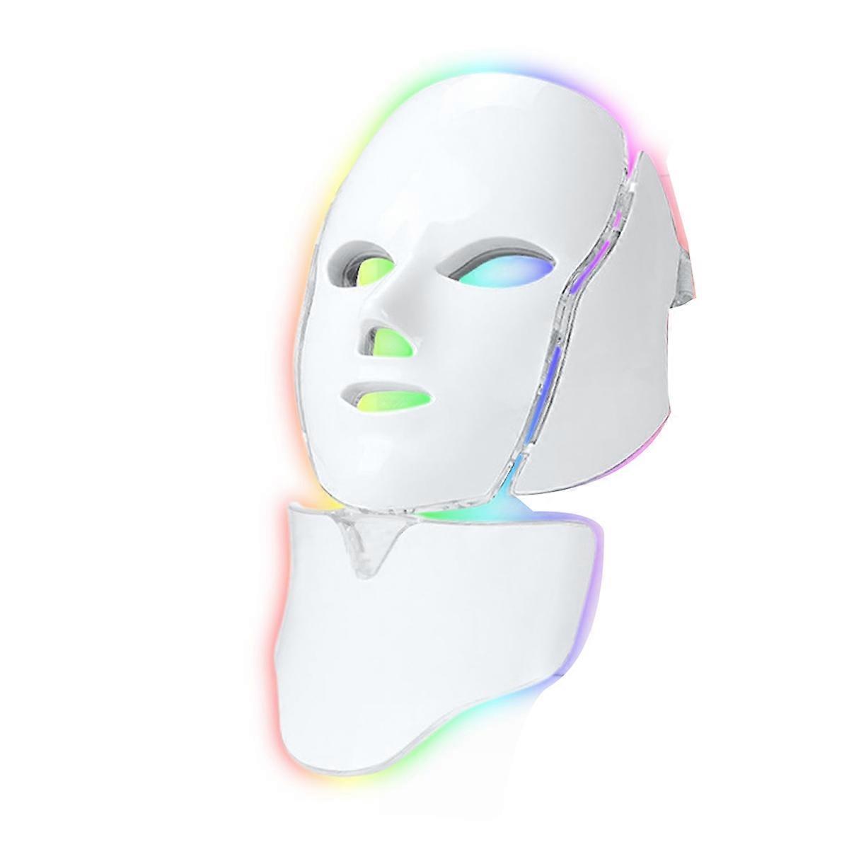 Blue Red Light Therapy Mask for Face, 7 Colors LED Face Mask Light ...
