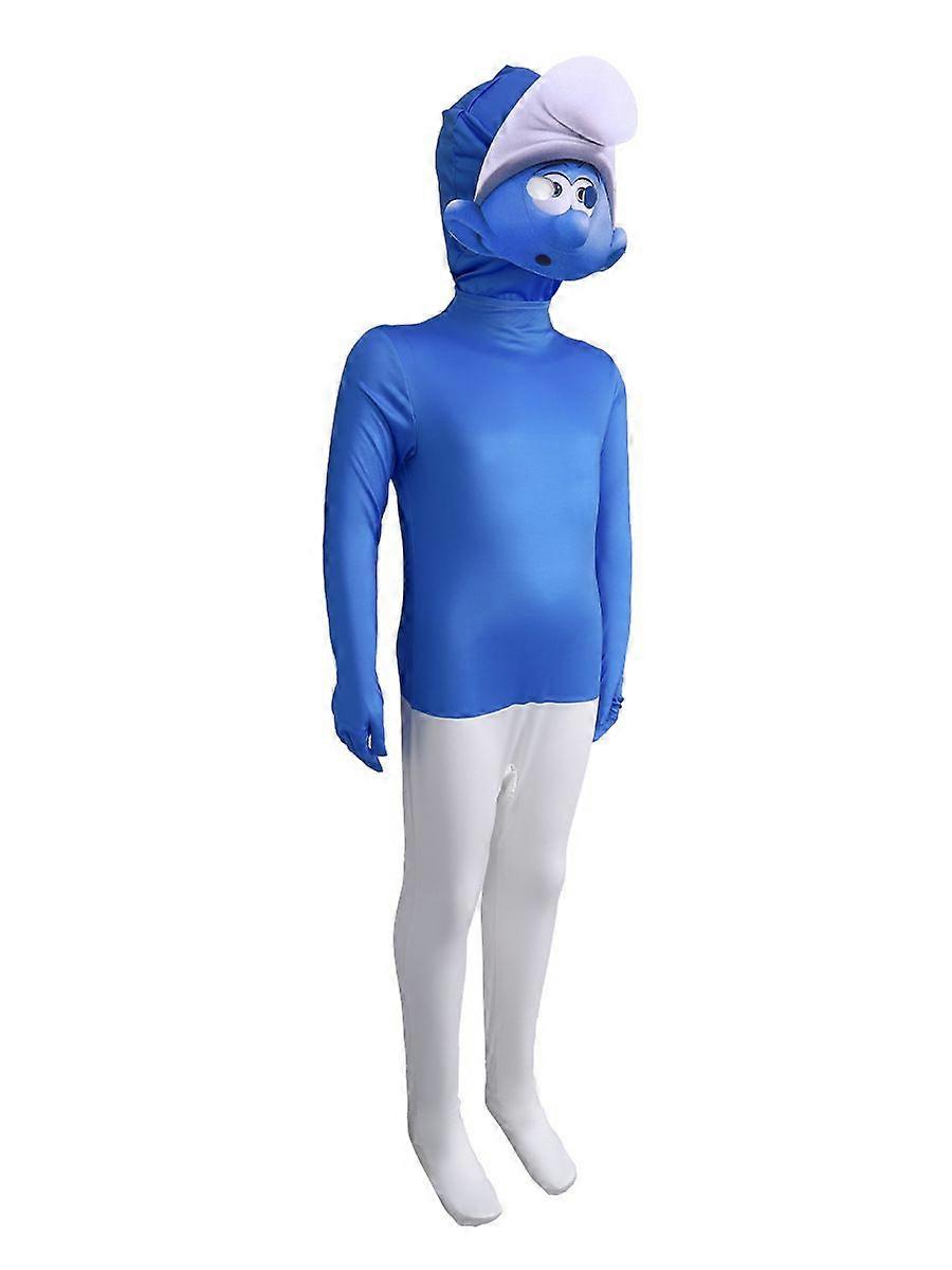 The Smurfs Cosplay Costume Jumpsuit Party Fancy Dress Bodysuit for Kids ...