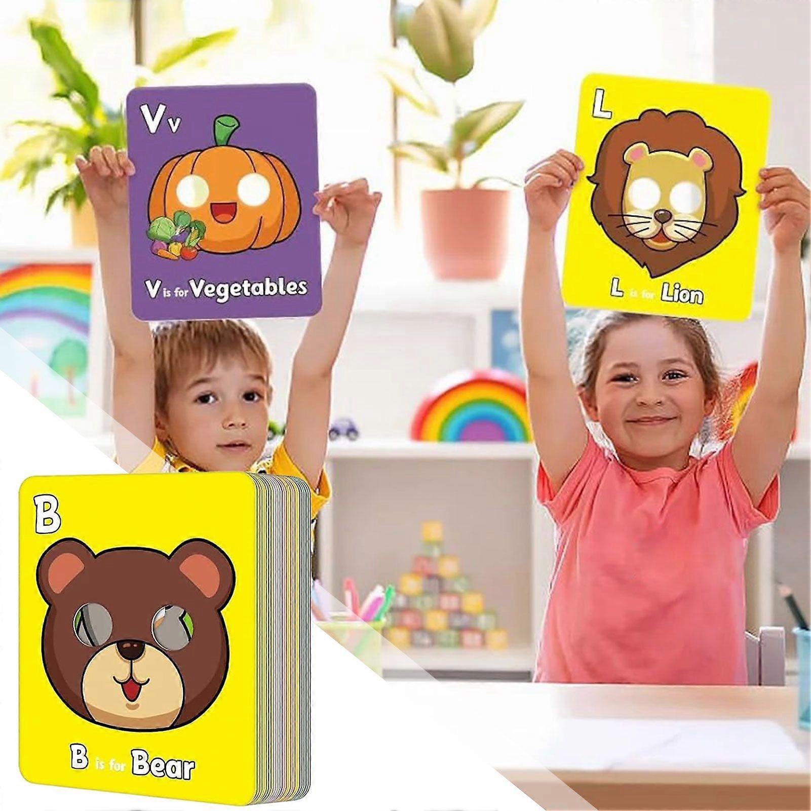Giant Alphabet ABC Flash Cards with Animal Masks, Fun Alphabet Learning ...