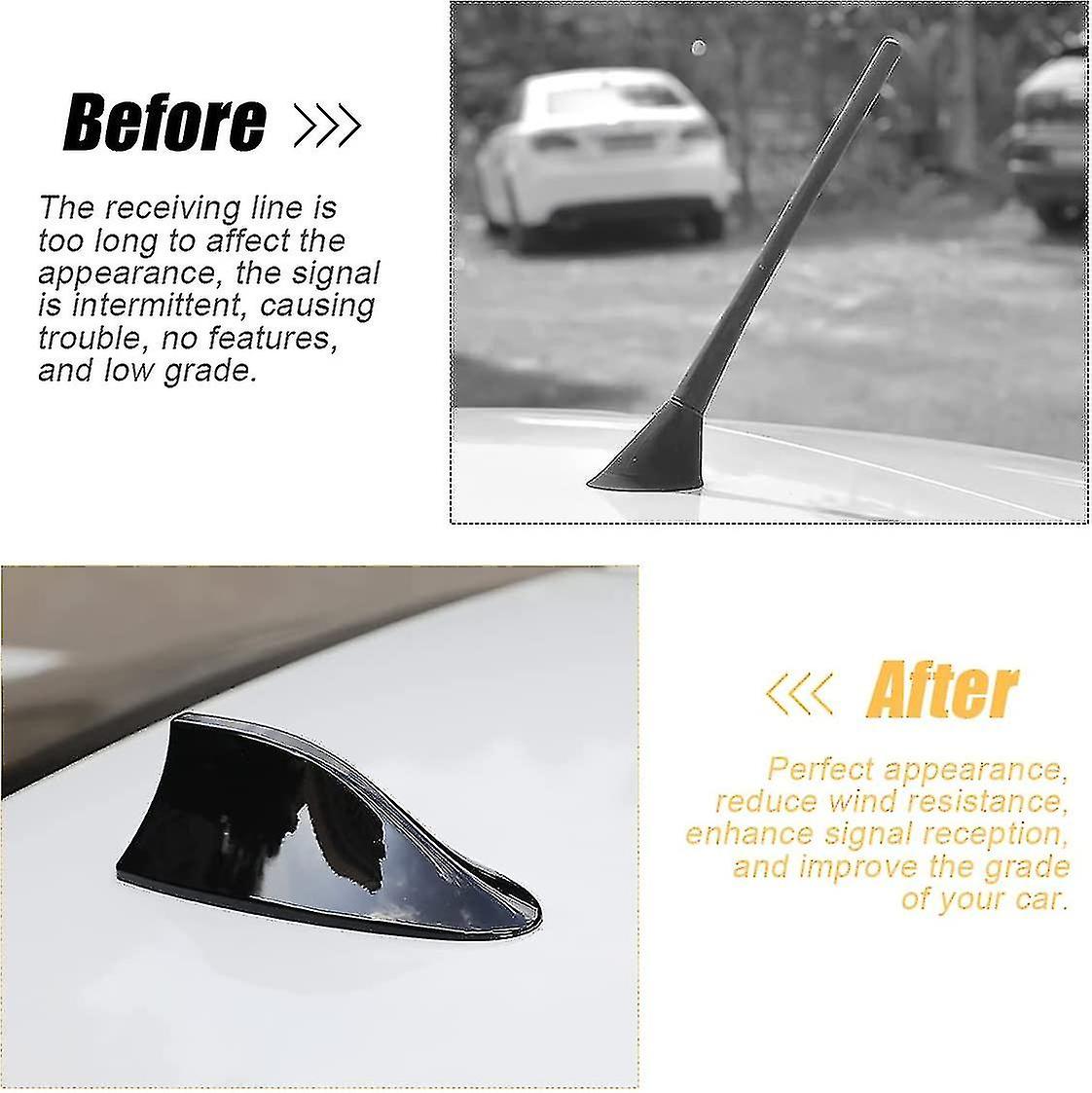 Car Shark Fin Antenna Cover, Auto Roof Aerials Am/fm Radio Signal Base ...