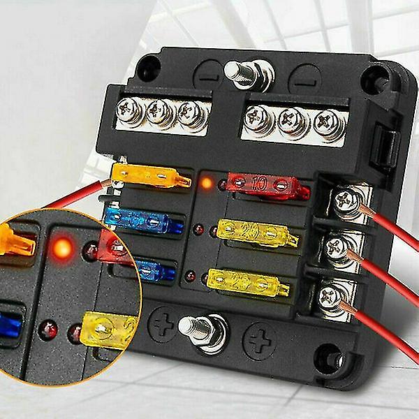 6-way Waterproof Fuse Block,with Led Indicator 12 Circuits with ...