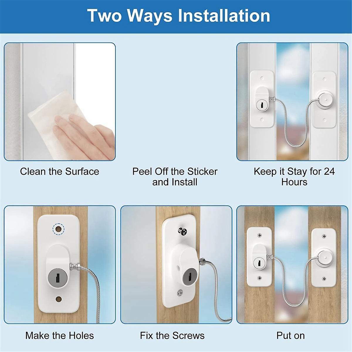 Refrigerator Lock 4 Pack Mini Fridge Locks for Kids No Drill Cabinet ...