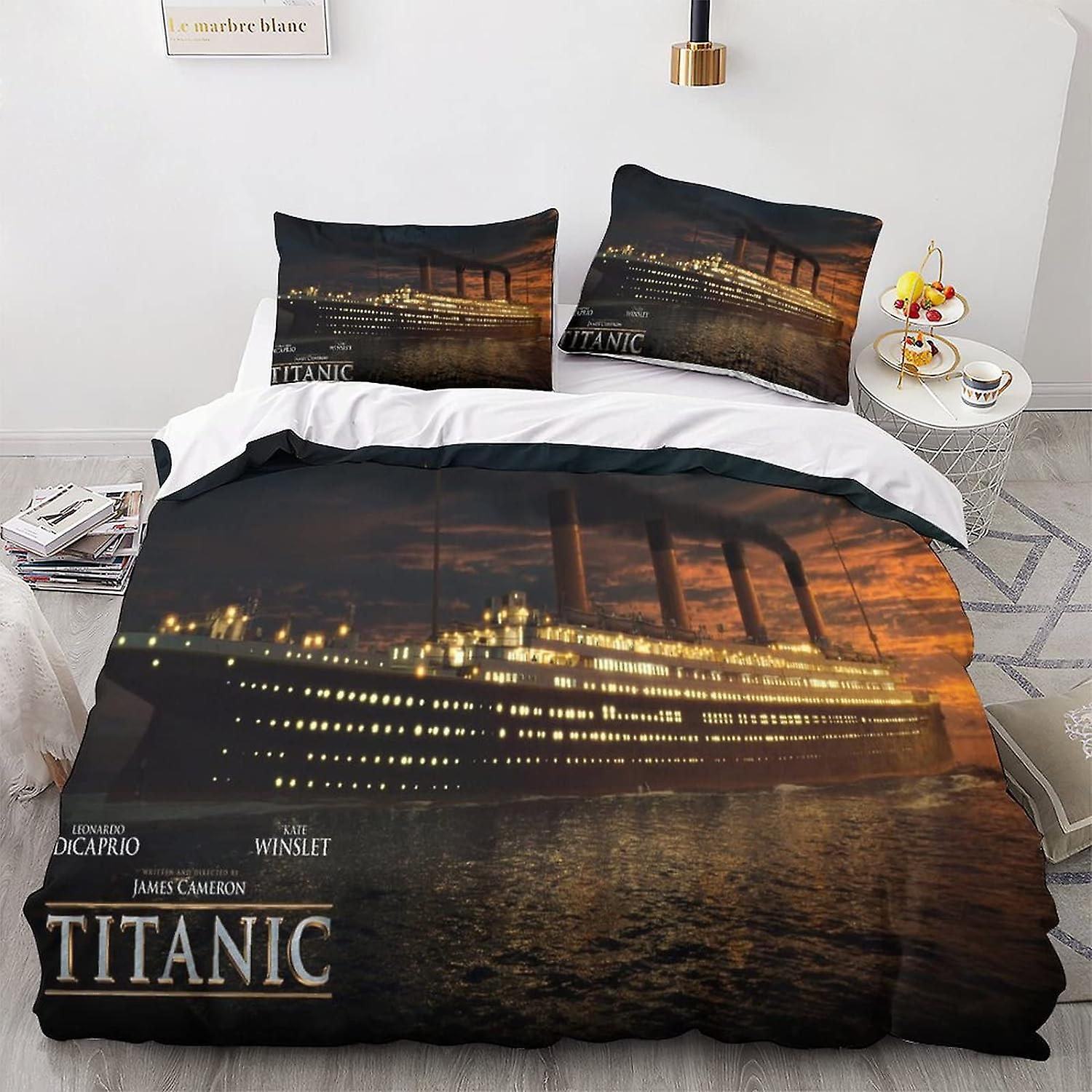Titanic Duvet Cover Jack And Rose Motion Picture Pattern Bedding Pieces ...