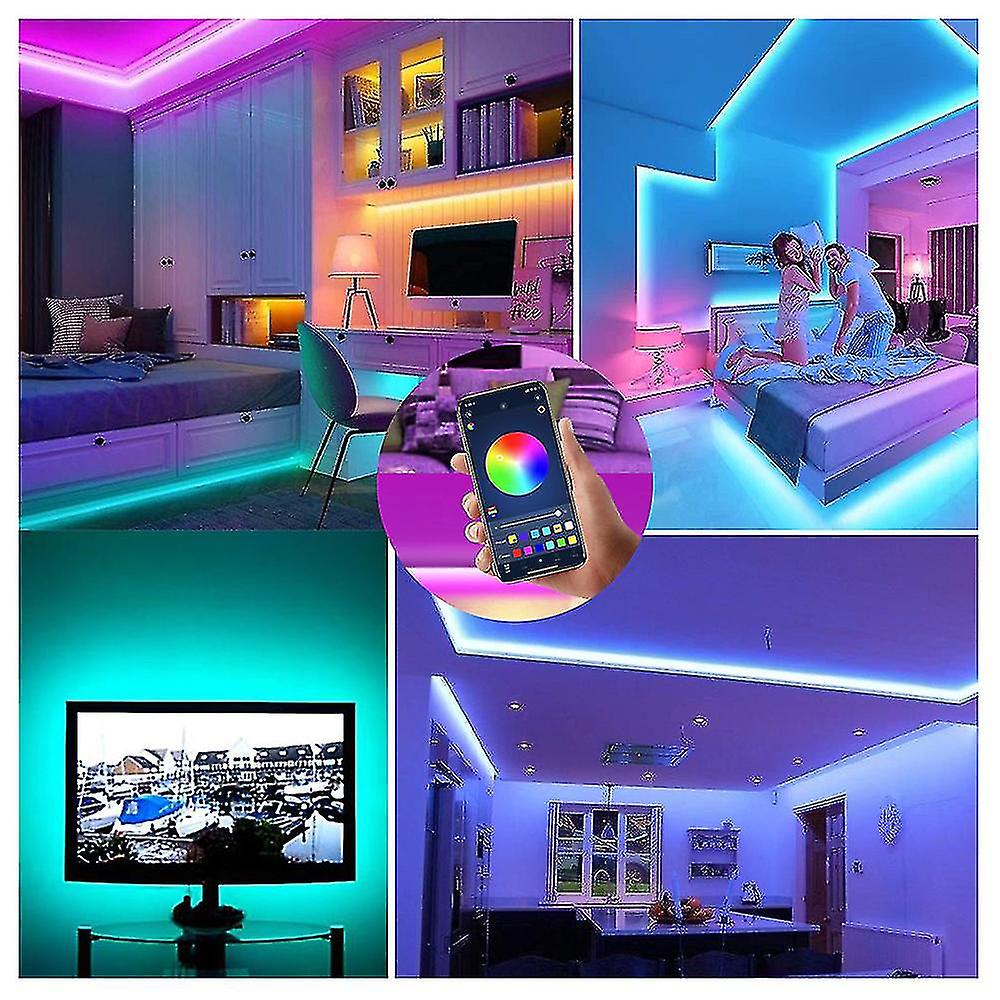 Bluetooth Led Strips 15 Meters - Rgb Lighting With Remote Control Smd ...