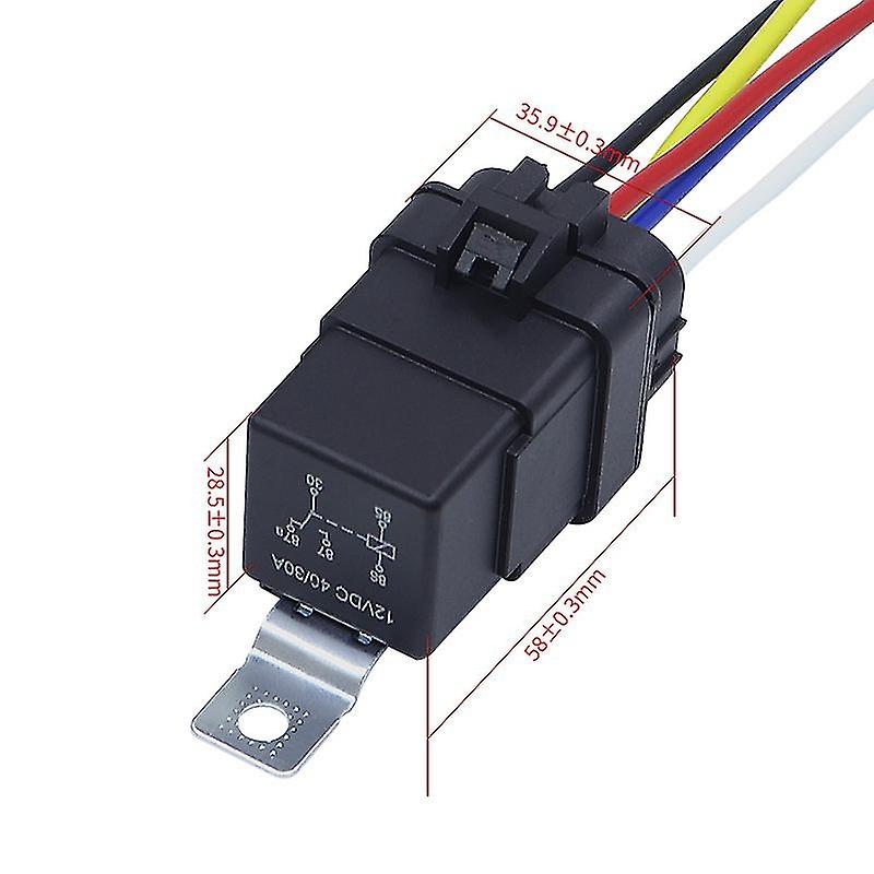 Car Auto Automobile Relay Sealed Waterproof Integrated Wired Dc12V 40A ...
