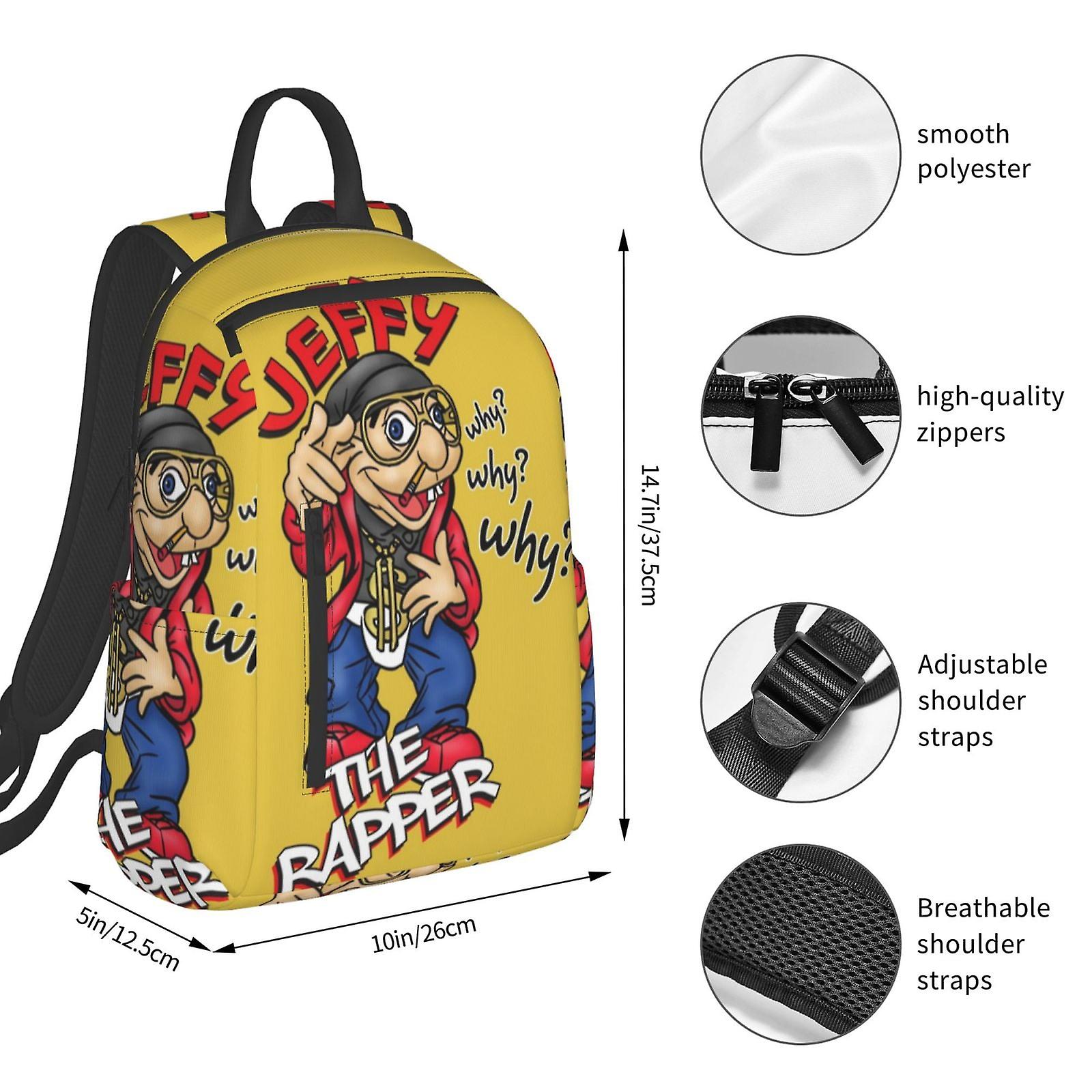 Rapper Jeffy Puppet Lightweight Backpack Student Bookbag School Bag ...