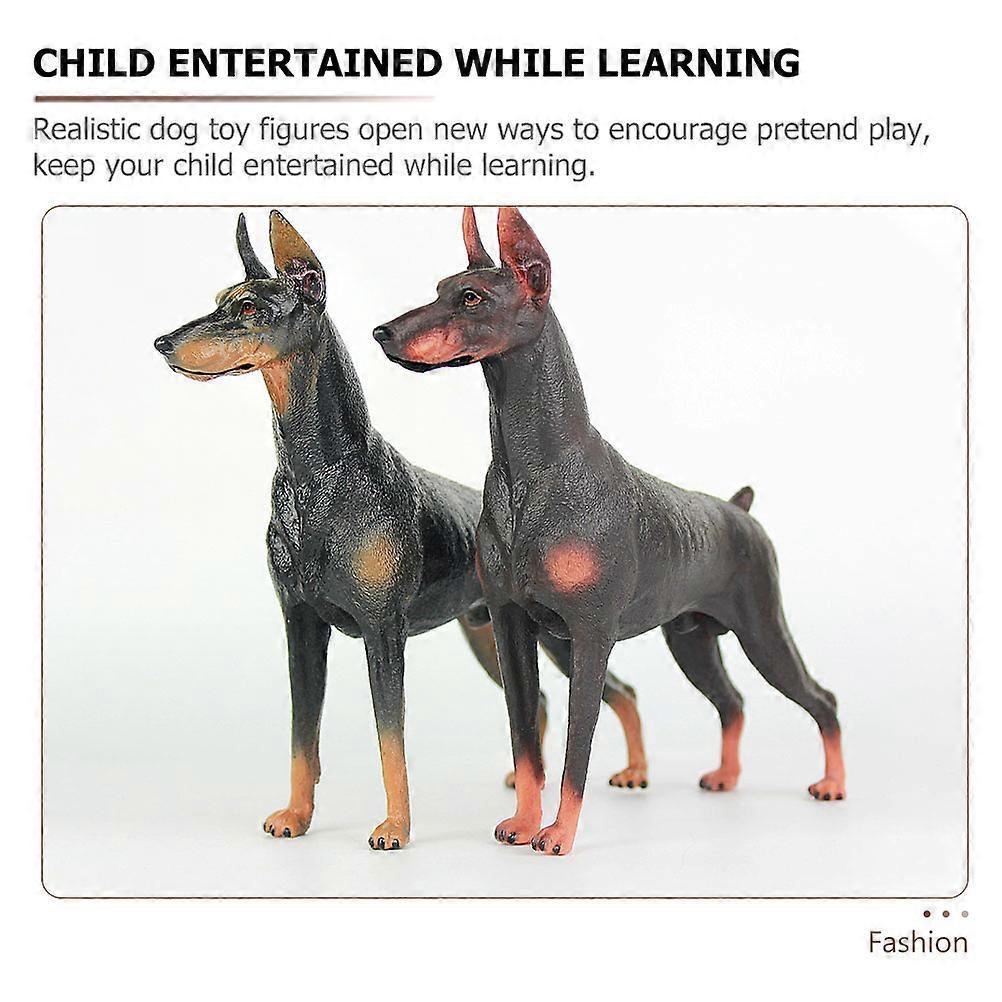 Doberman Model Dog Statue Simulation Animal Model Kids Toy Dog ...