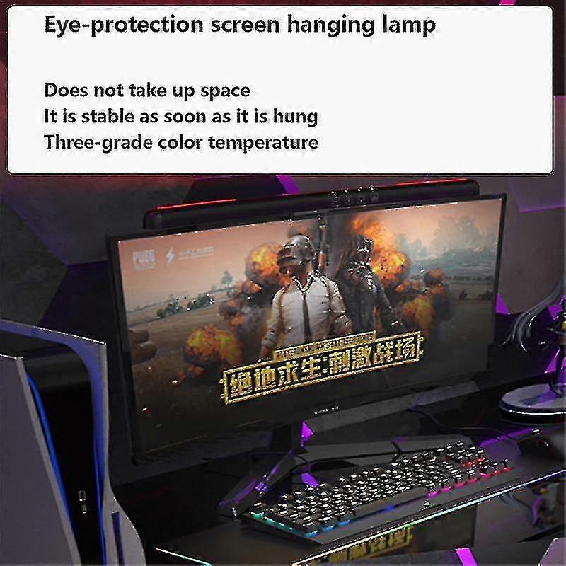 Curved Screen Monitor Hanging Lamp Bar Rgb Background Stepless Dimming ...