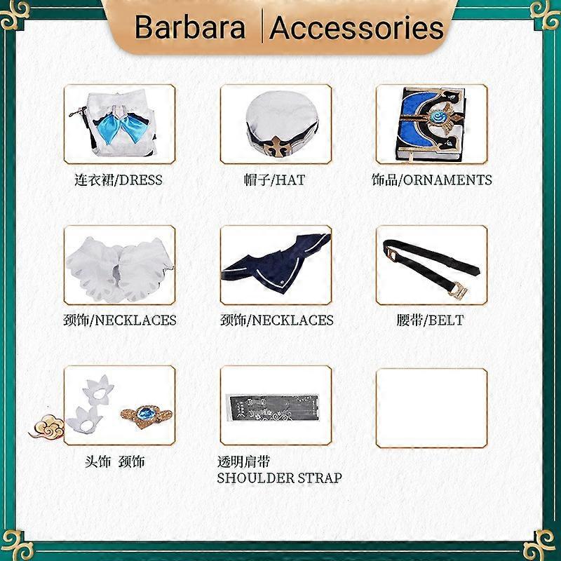 Game Genshin Impact Barbara Cosplay Pruik Pak Lolita Jurk Carnaval ...