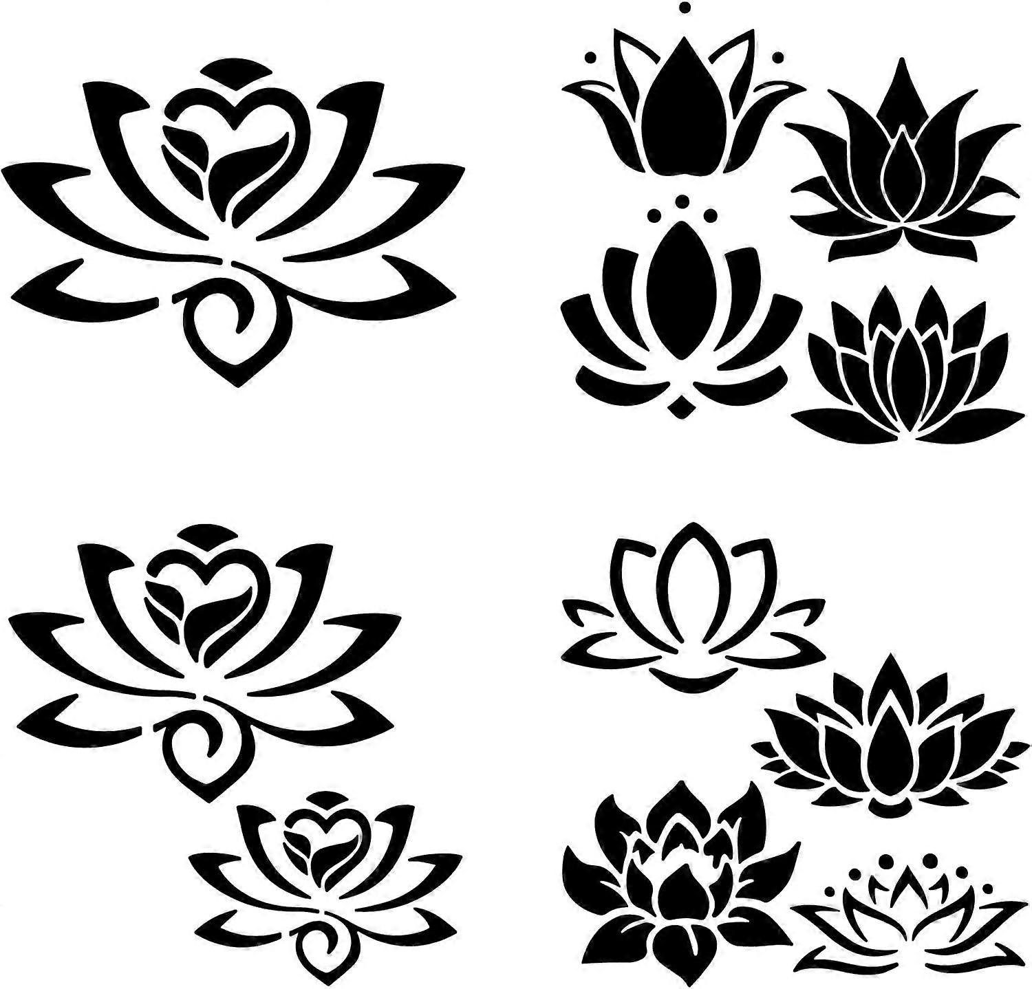 4 Styles Lotus Flower Decal Black Lotus Car Sticker Flower Car Decals ...