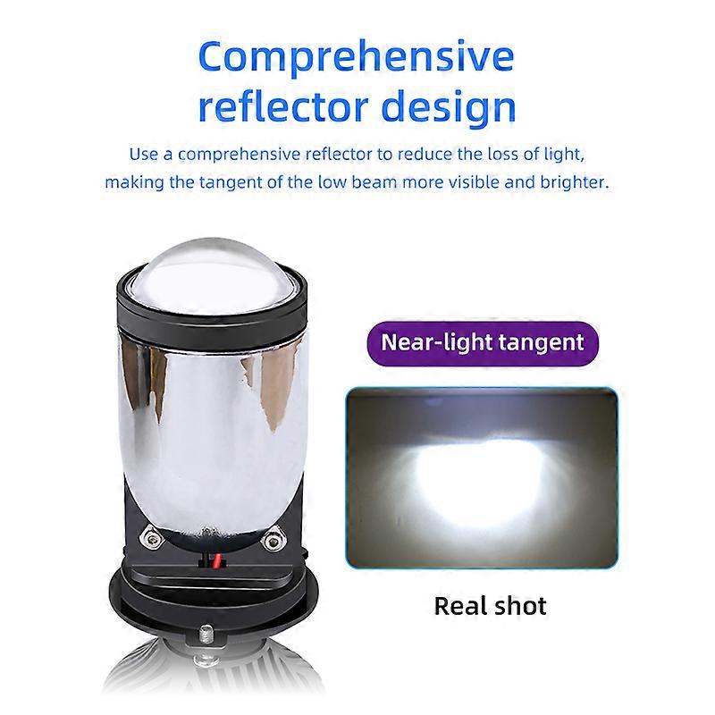60W/Pair Lamp H4 LED Mini Projector Lens Automobles Bulb 8000LM ...