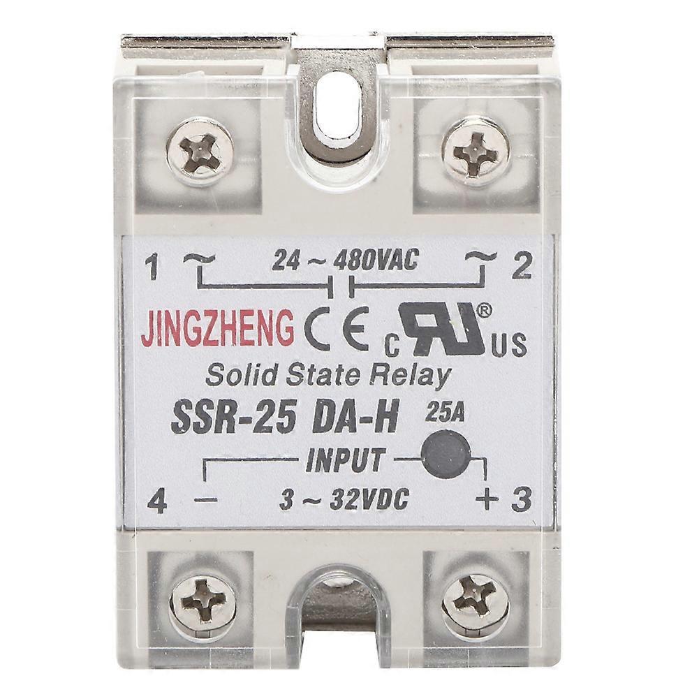 Solid State Relay Non Contact Switch DC AC SSR with Aluminum Heat Sink Plate SSR-25A DA H ...