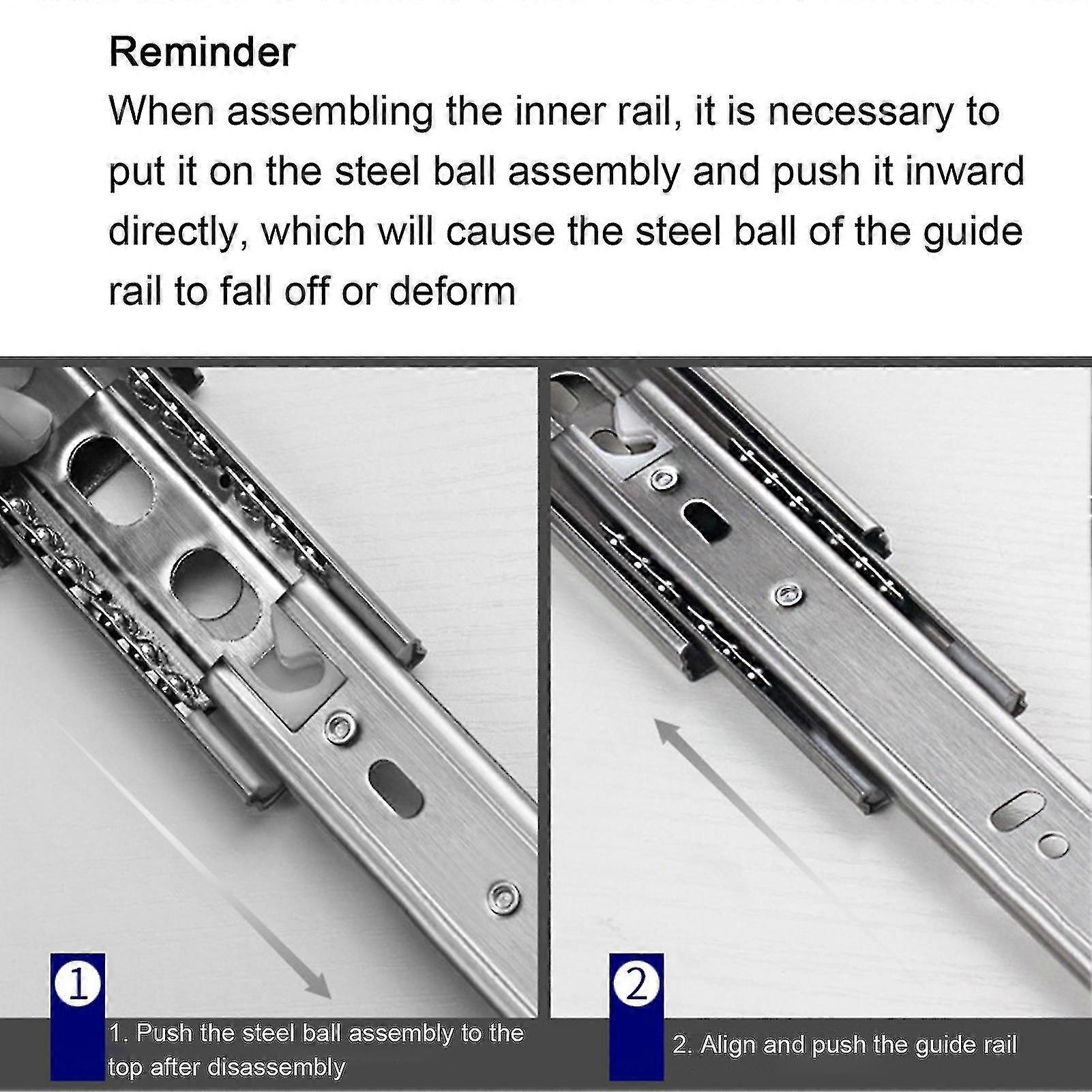 Drawer Slide Heavy-duty Mute Smooth 3 Folds Soft Closing Ball Bearing ...
