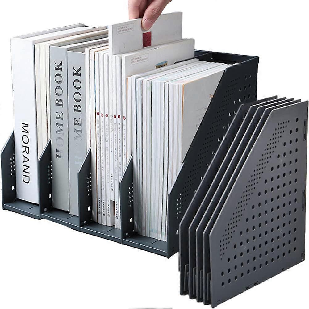 Collapsible A4 Lever Arch File Racks, 4-Sections Magazine File Rack ...