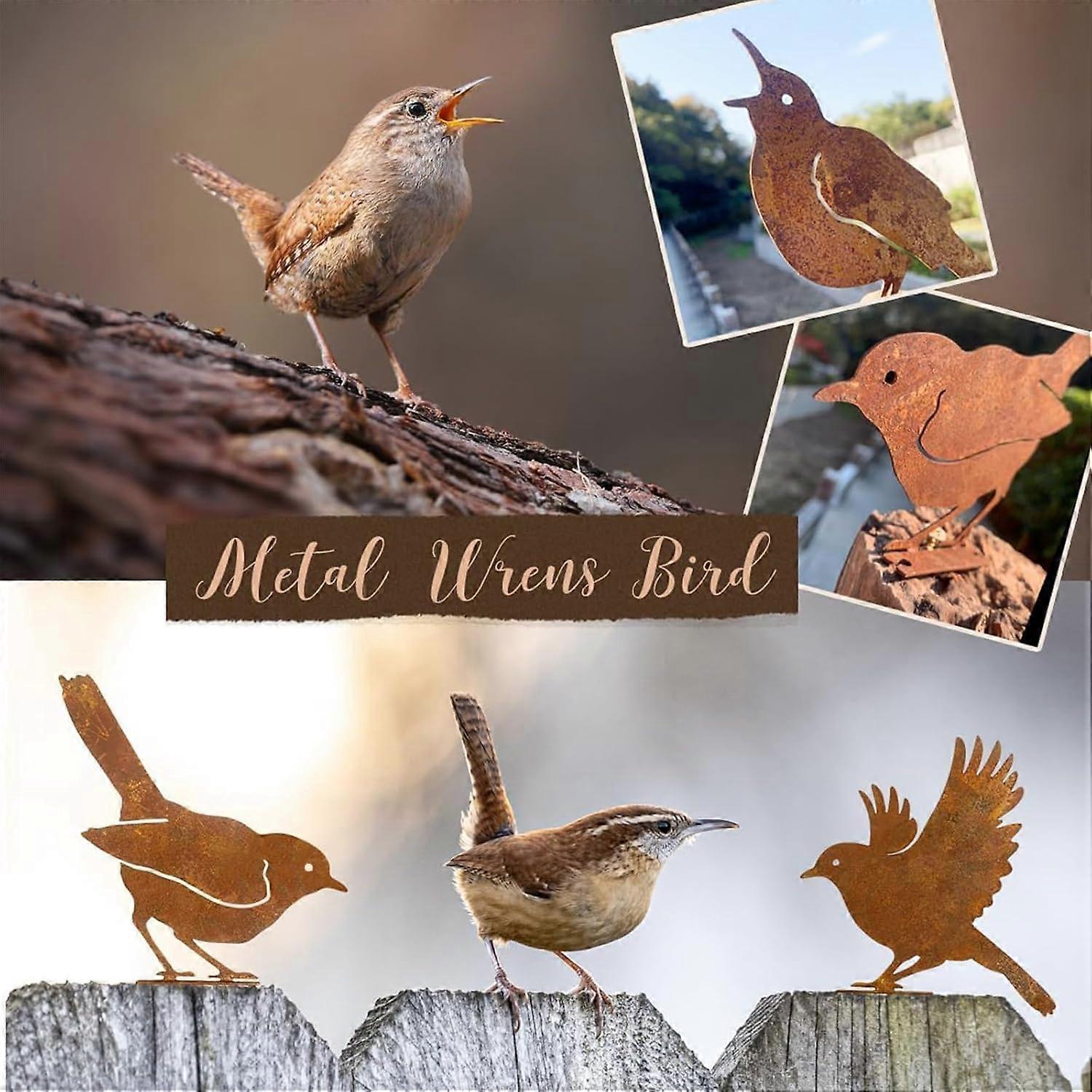 5Pcs Rusty Birds Decoration, Metal Birds Yard Decor, Metal Birds Craft ...