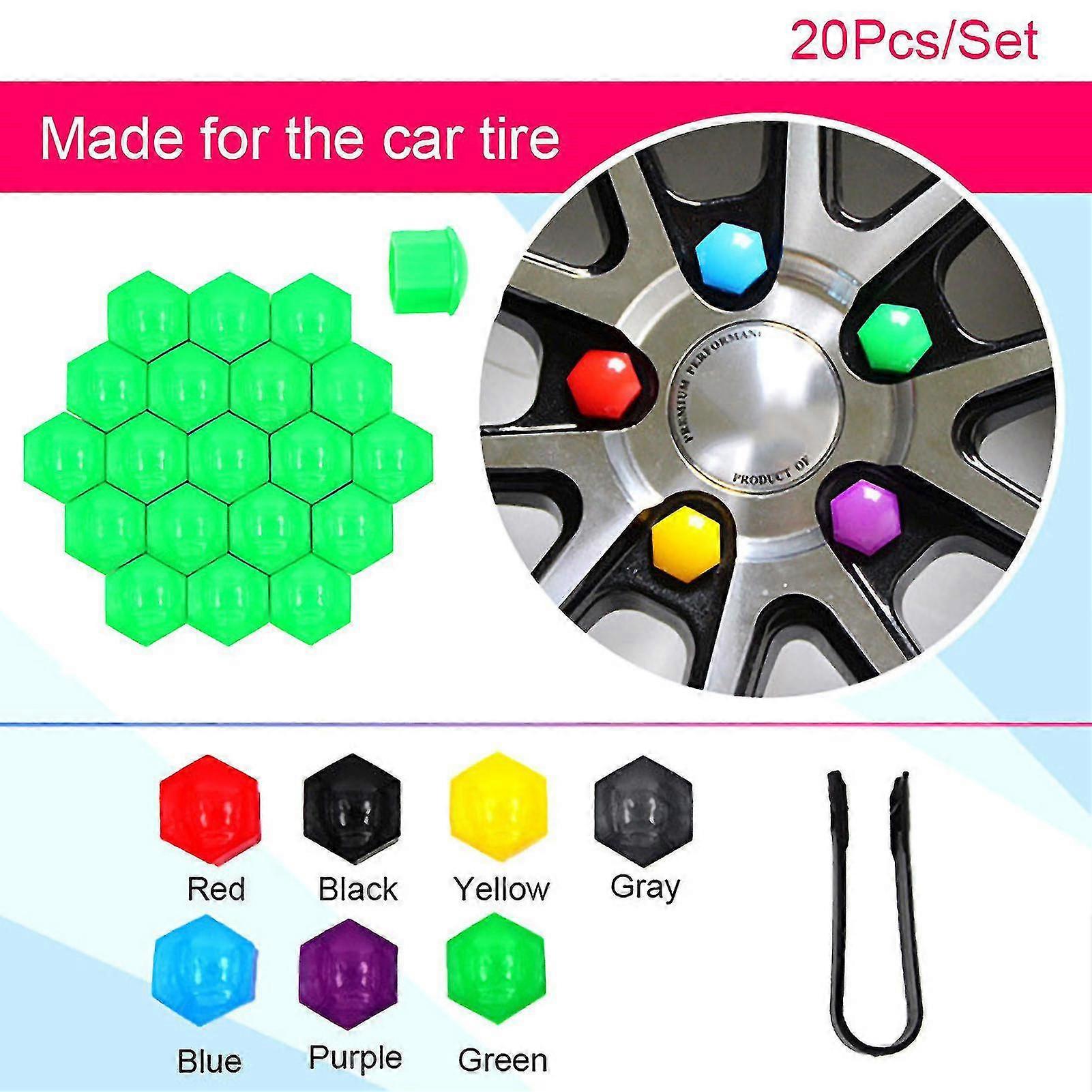 20pcs Wheel Nut Cover High Toughness Protective Plastic Dustproof Tire ...