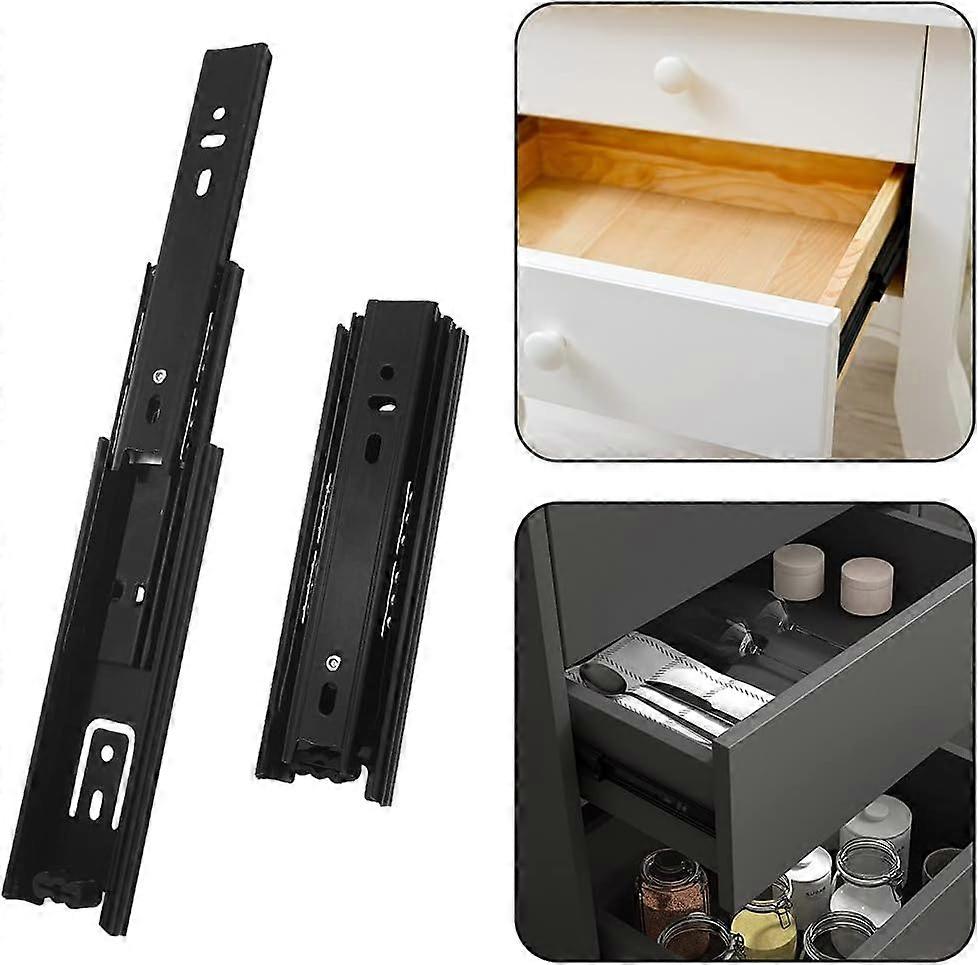 2 Pcs Drawer Slides, 150mm Drawer Slides, 3 Fold Telescopic Slide, Full ...