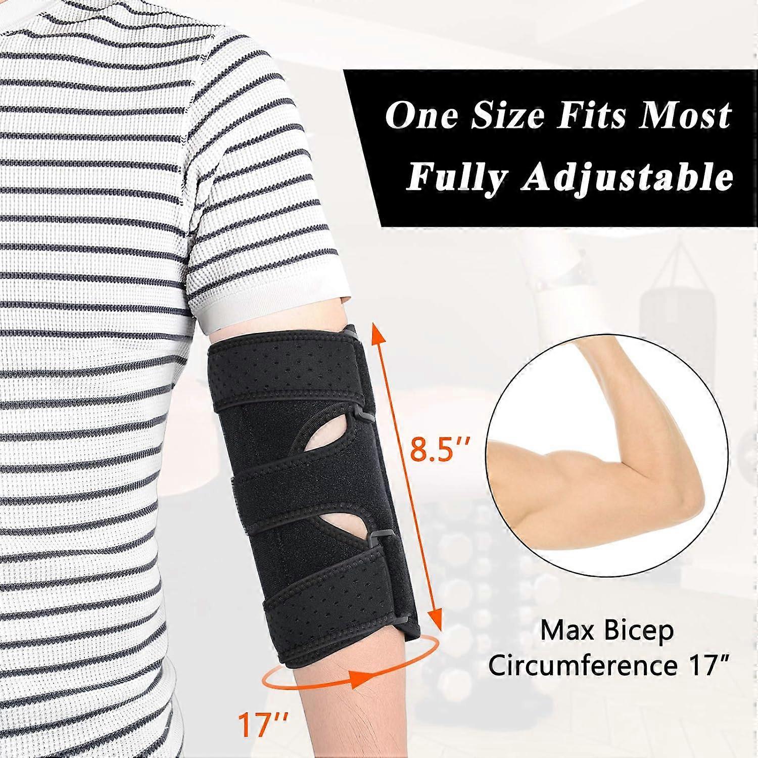 Elbow Brace, Adjustable Elbow Support with Two Removable Metal Splints ...
