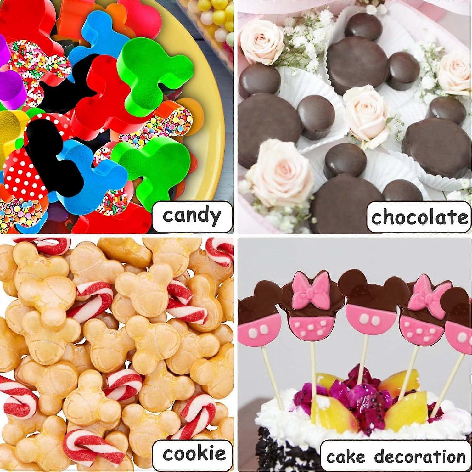 Gummy Mouse Mold Silicone, 2-Pack 15-Cavity Non-Stick Mouse Head ...