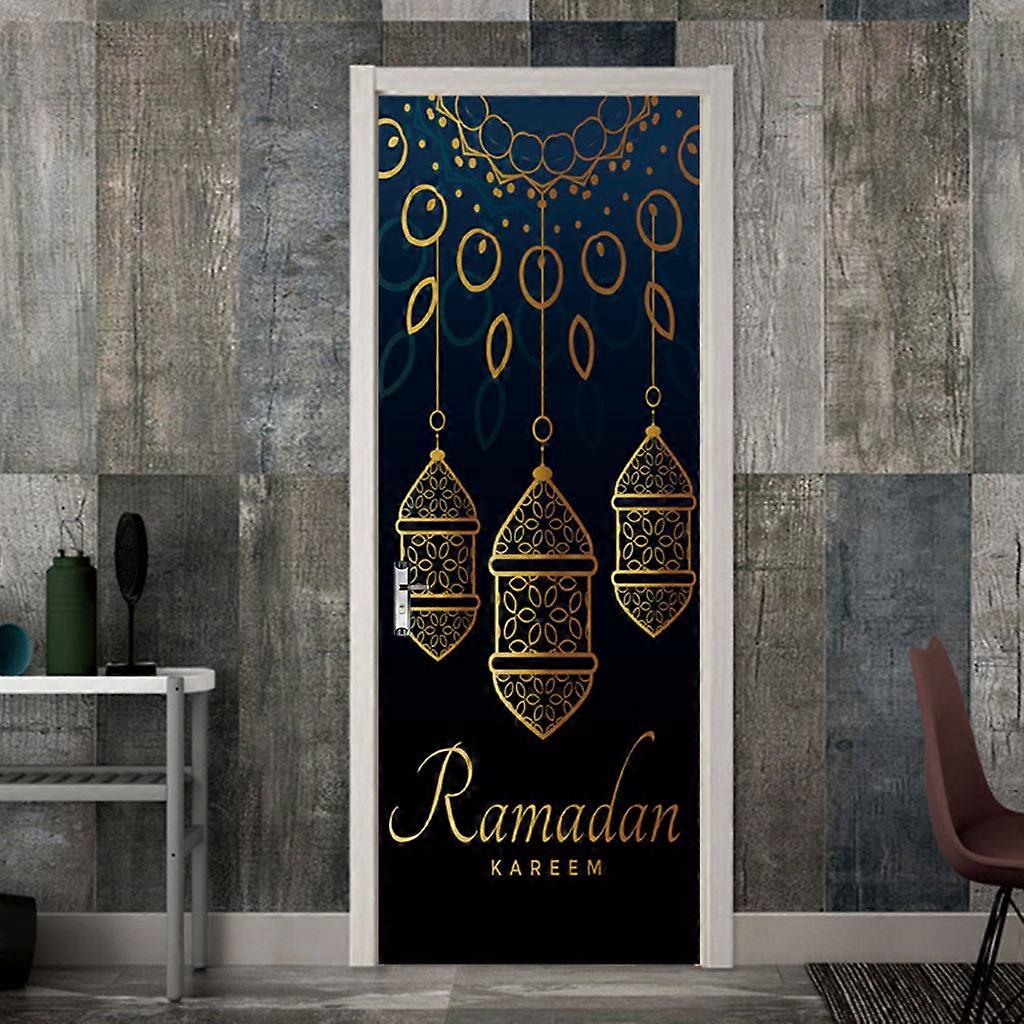 Eid Mubarak Decoration PVC Wallpaper 3D Door Sticker Happy Ramadan Wall ...