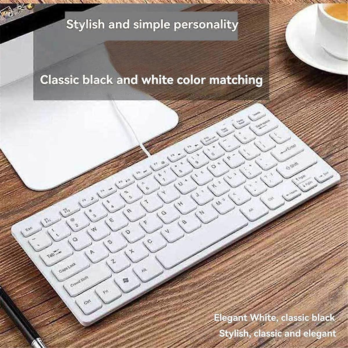 Compact Wired Keyboard USB - Ultra-Thin Keyboard for PC Mini Gaming ...