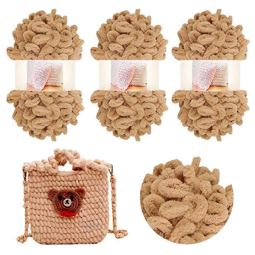 3 Rolls Loop Yarn Finger Knitting Yarn No Need Hook Yarn Fluffy Finger ...