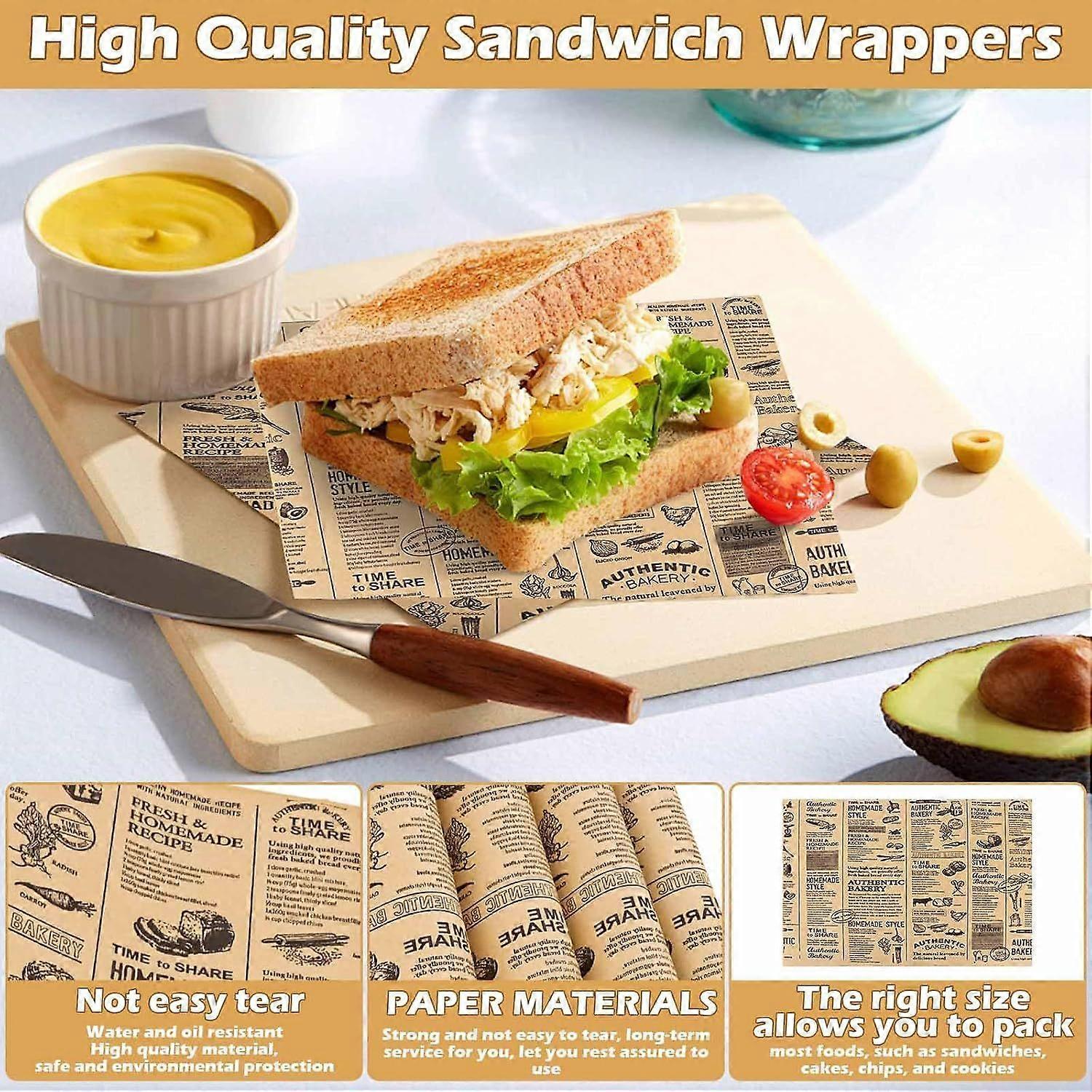 100 Sheets of Paper Sheets, Food Packaging Paper, Burger Paper, Wrap ...