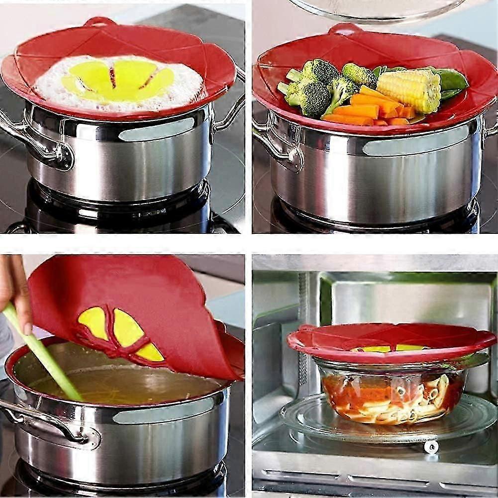 2 Pack Spill Stopper Lid Cover, Boil Over Silicone Lids, Microwave ...