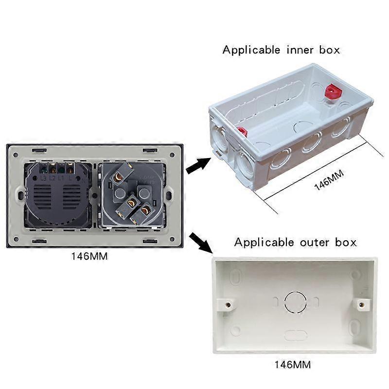 Touch Light Switch EU Power Outlet Socket, 2 USB Charger 5V/2.1A ...