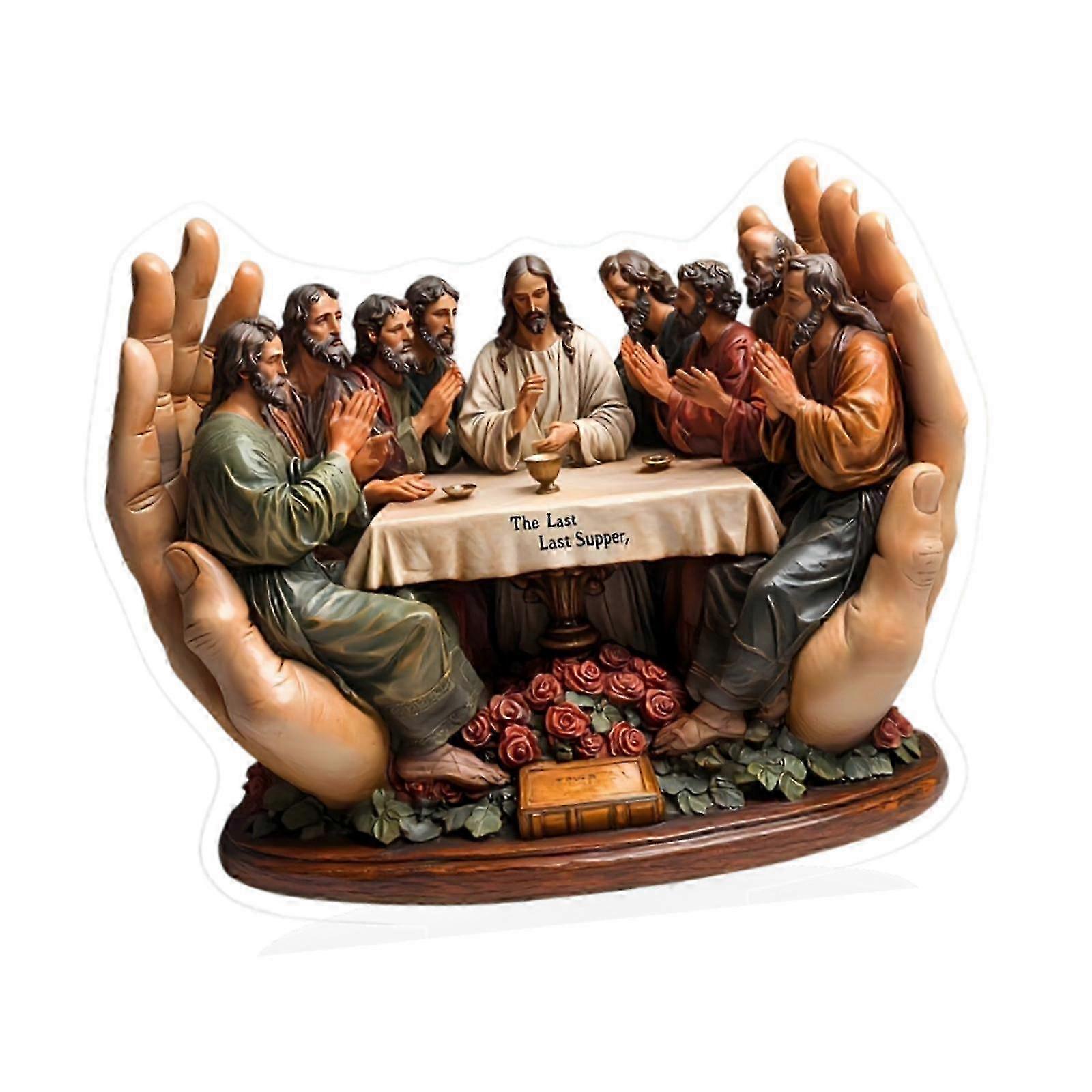 Last Supper Acrylic Sign with Base - Christmas Table Cabinet Office ...