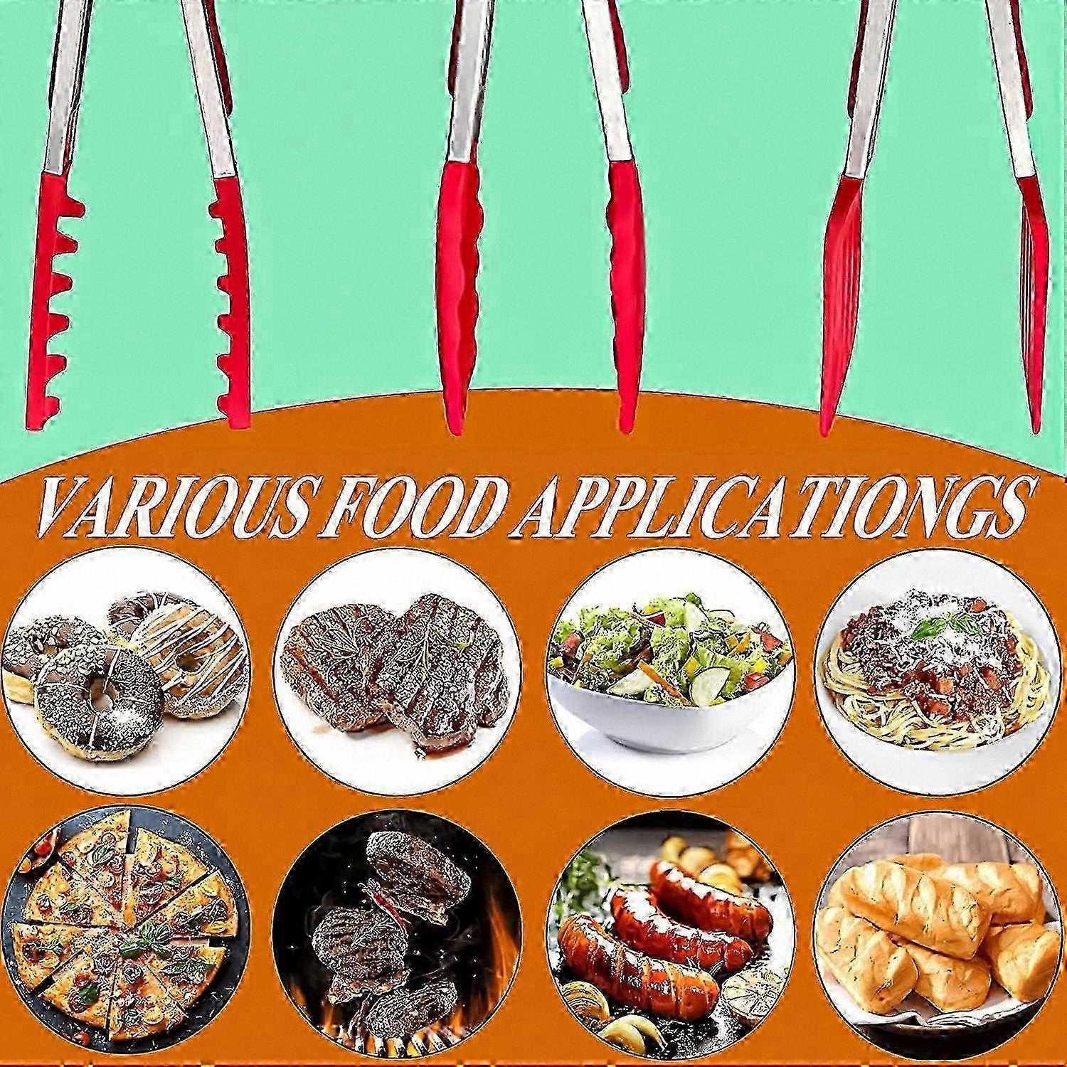 3-Piece Kitchen Tongs Set, Silicone-Tipped Non-Stick Cooking Tools for ...