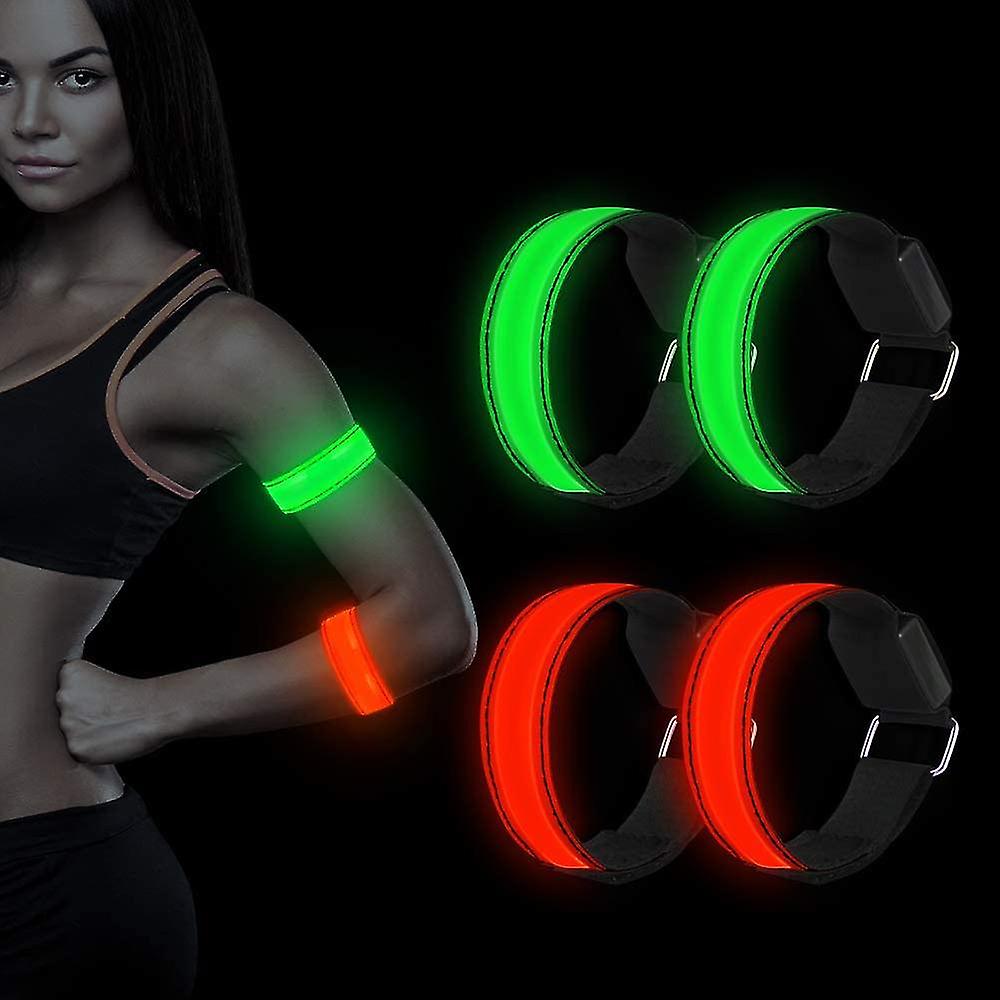 Led Wristband, 4 Piece Reflective Led Light Armbands Light Band Kids ...