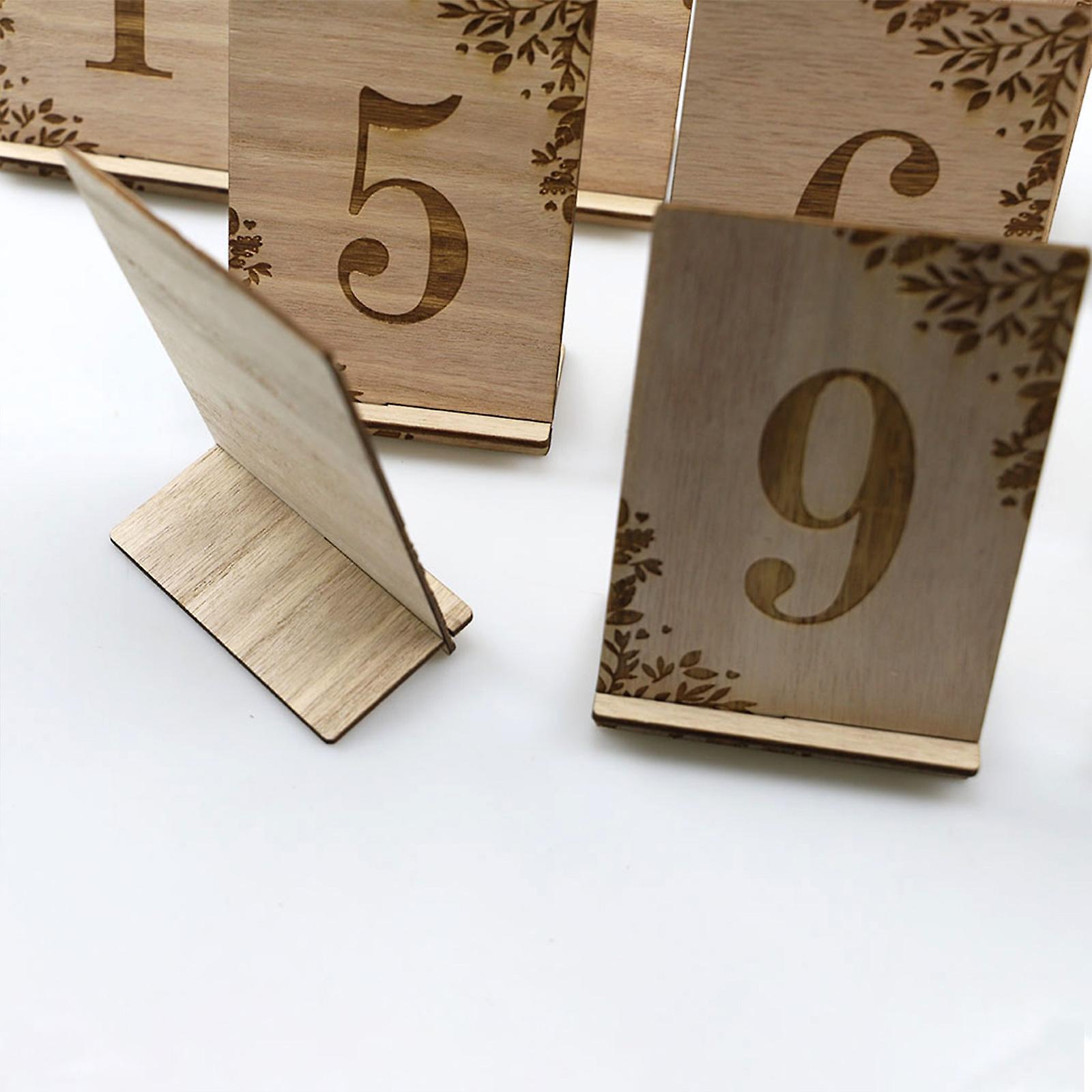 Wooden Wedding Table Number Tag Signs Set Letters Digital For Seat ...