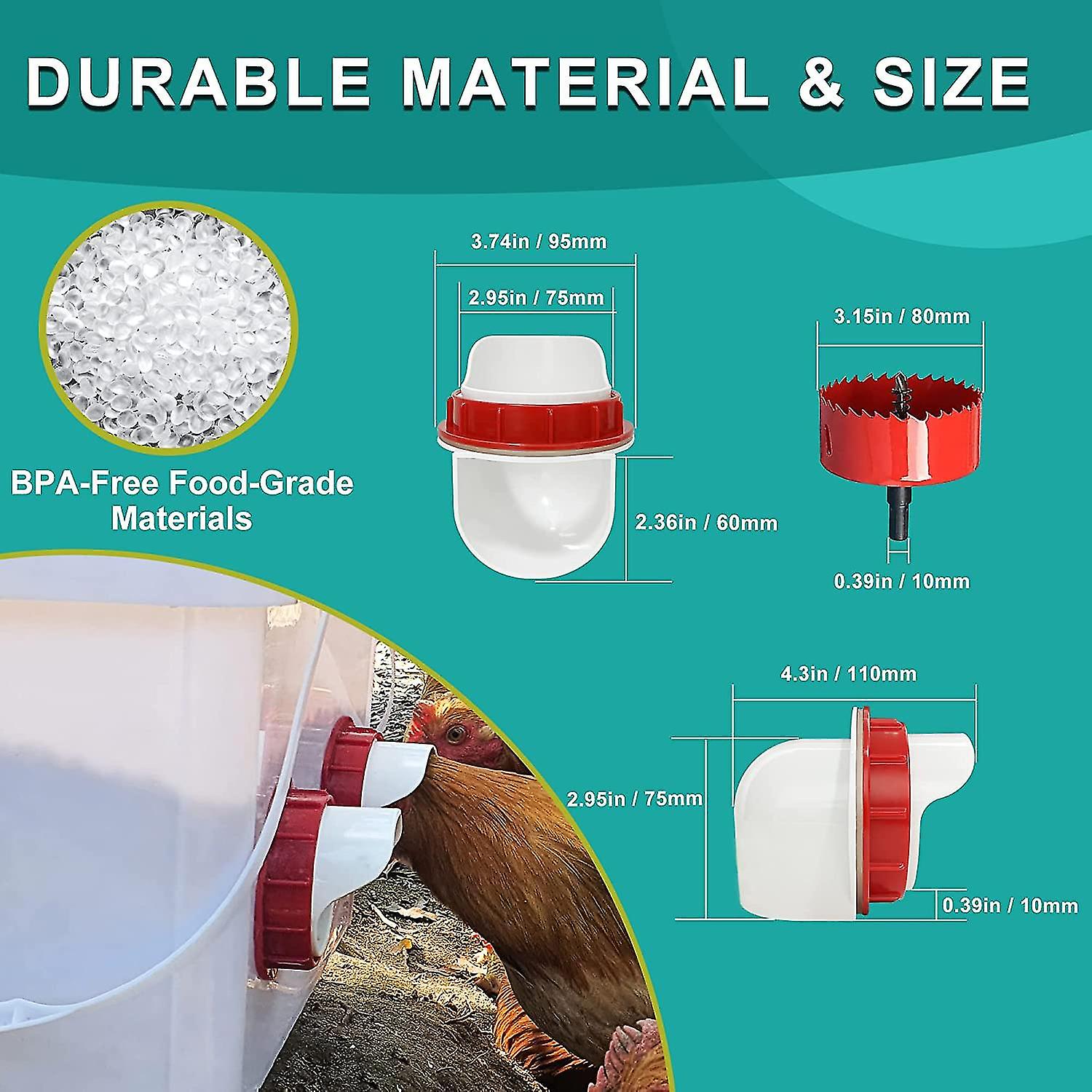 Chicken Feeders No Waste, Diy Automatic Poultry Feeder 6 Ports 1 Hole ...