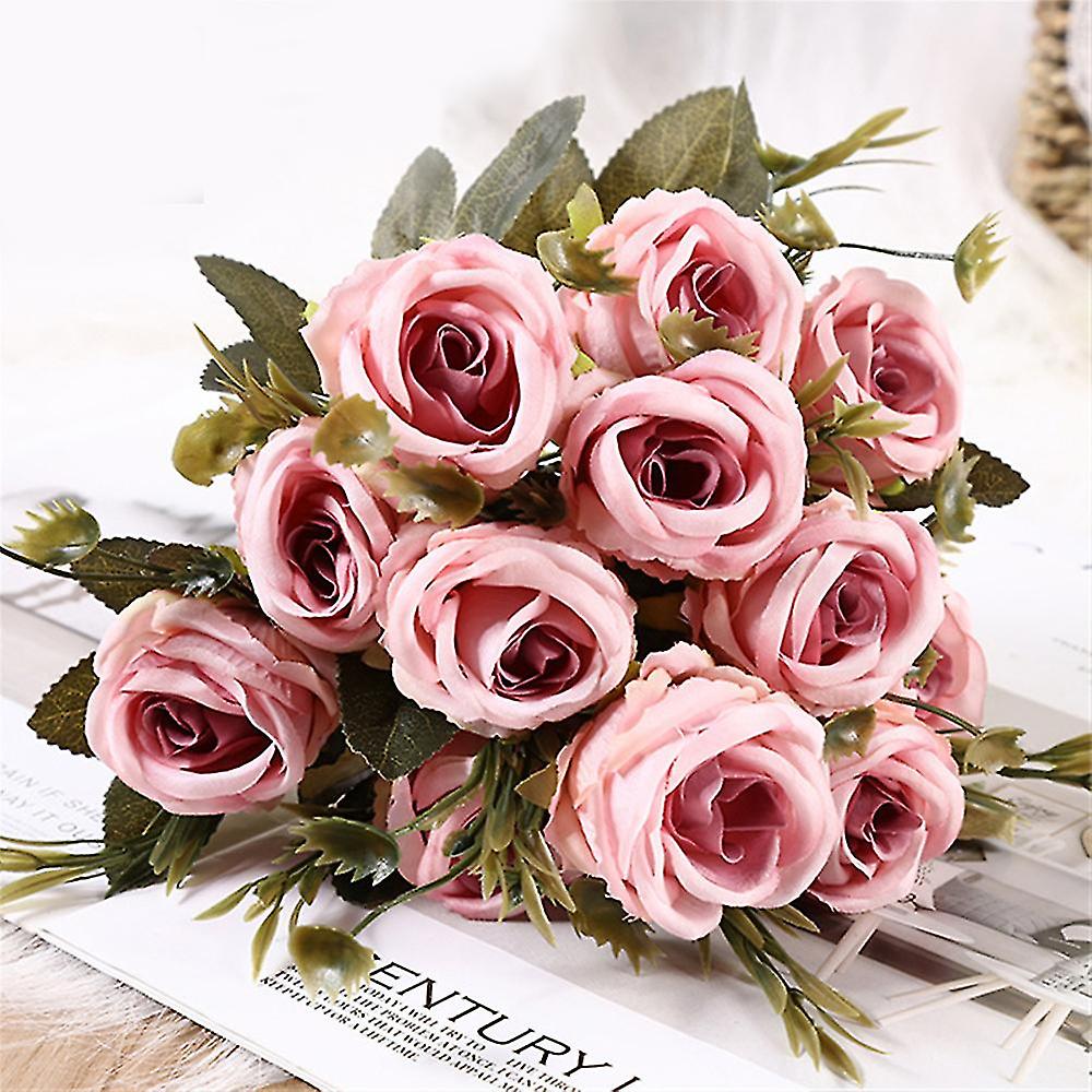 Konstgjord ros 6st Öppen blomma realistiska blomma rosor Buketter för ...