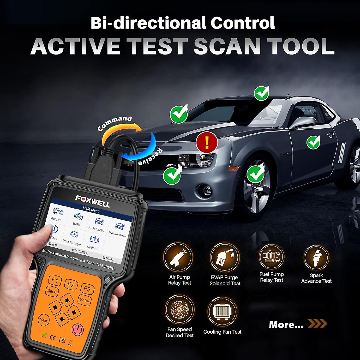 NT650 Elite dubbelriktad bil OBD2 Scanner Diagnostiskt ...