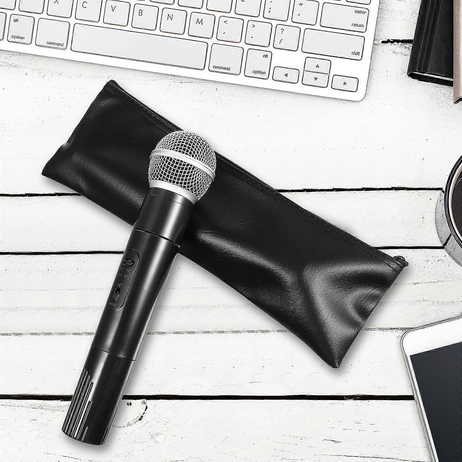 4pcs Microphone Case Mic Storage Bag Leather Microphone Pouch Storage ...