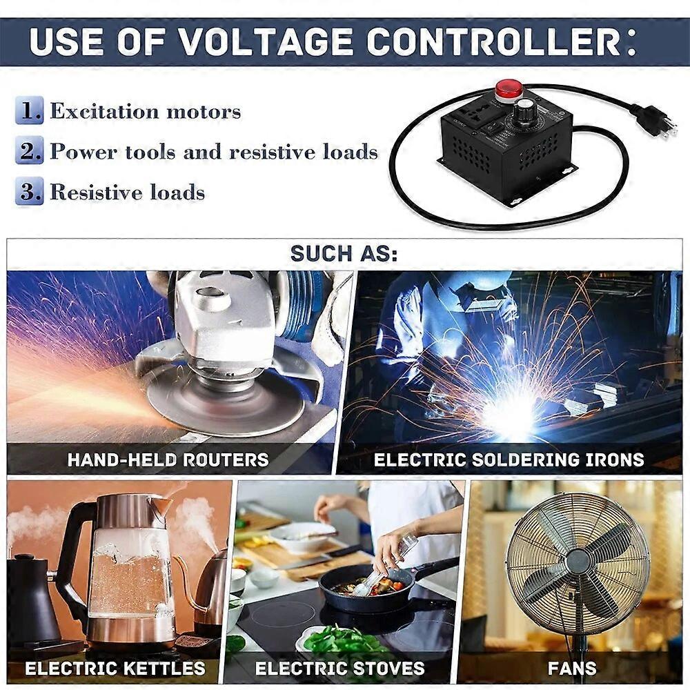 AC 220V 4000W Variable Voltage Controller Portable Voltage Regulator ...