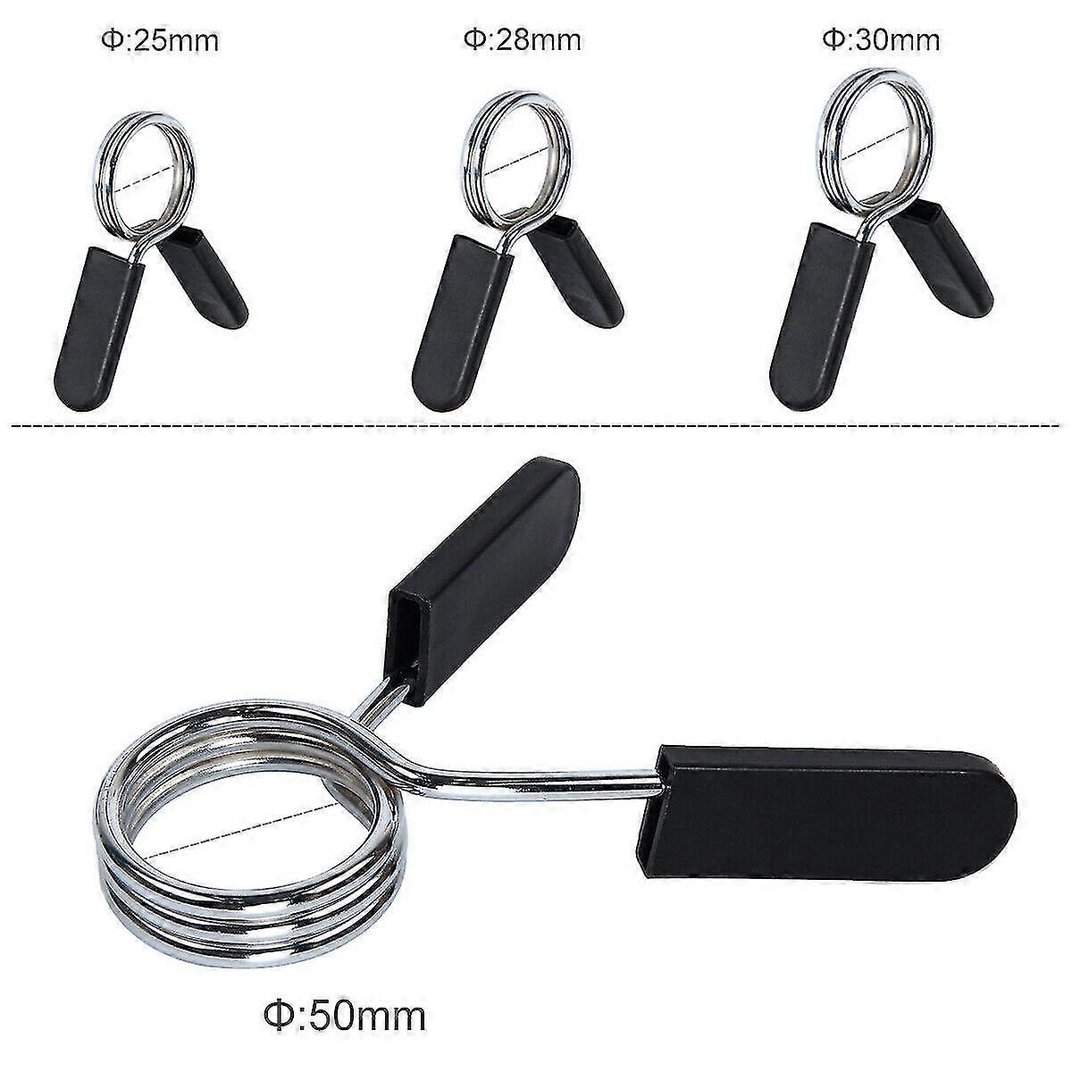 2x Barbell Dumbbell Clips Spring Collar Locks Weight Gym Fitness 25/28 ...