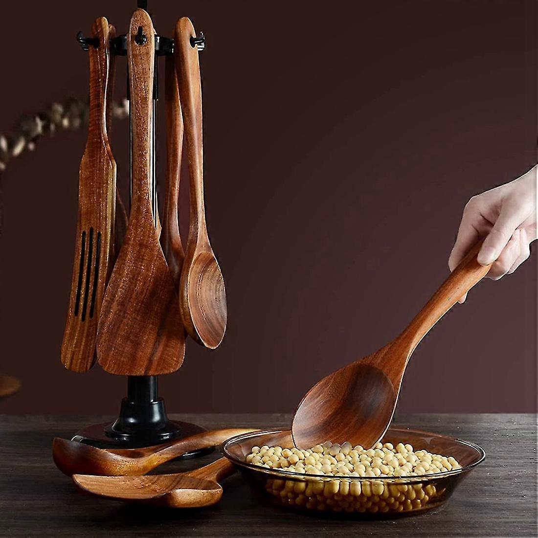 Wooden Spoons For Cooking,12 Pack Wooden Utensils For Cooking Kitchen ...