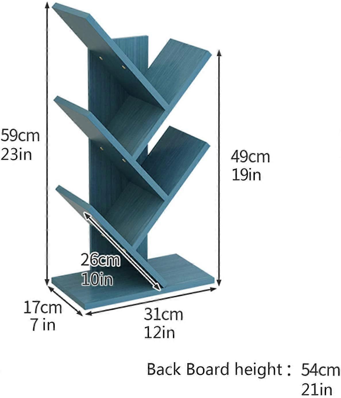 Small Tree Wooden Desk Shelf, Free Standing Bookcase Storage Shelves ...
