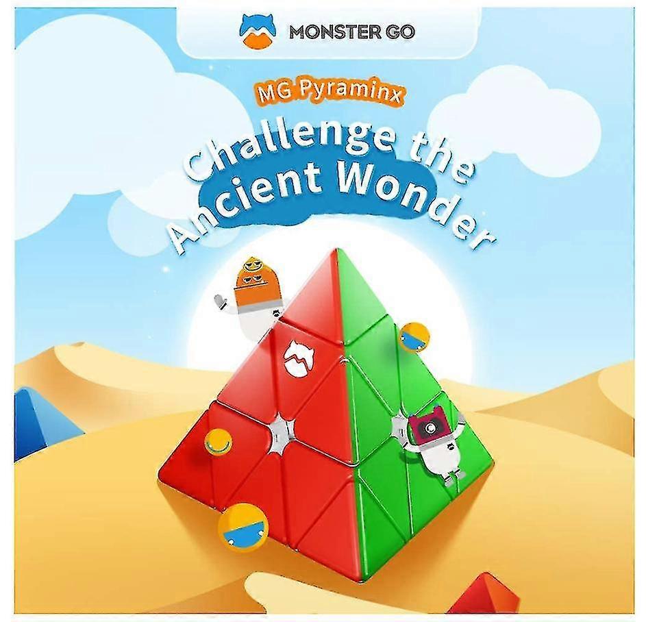 Monster Go Pyraminx Cube, Speed Cube Pyramid Pyramid Stickerless Triangle Cube Puzzle Toy Gift ...