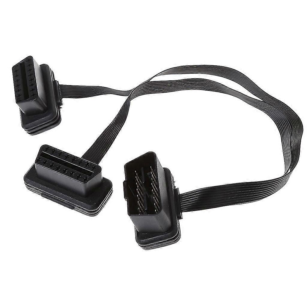 16 Pin Obd2 Male To Double Female Splitter Flat Thin Y Connector ...