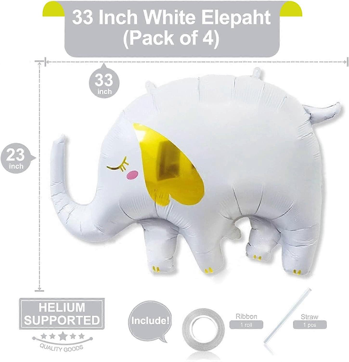 Big 33 Inch White Elepaht Balloons Foil Helium Elephant Shaped Animal ...