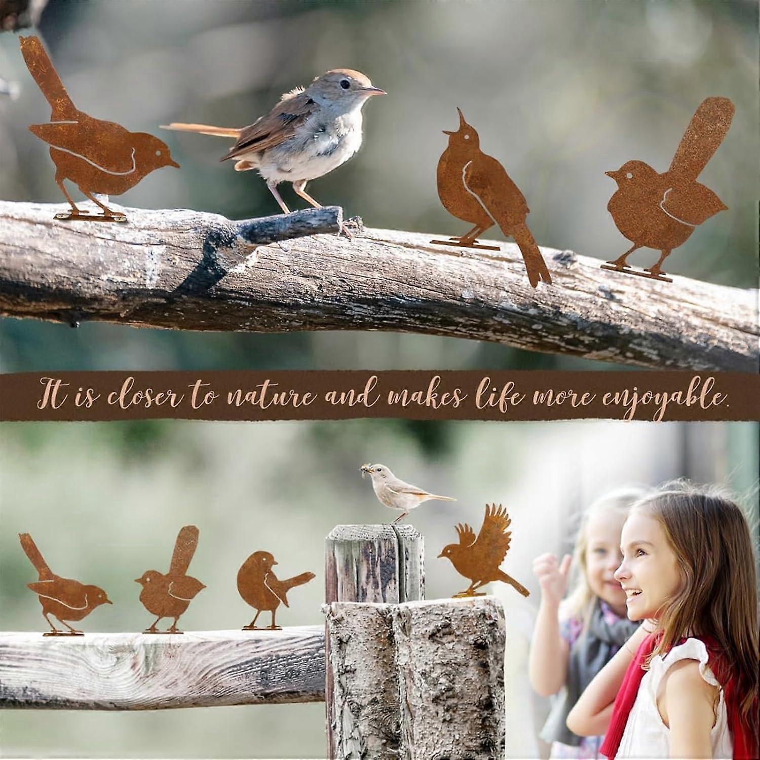 5Pcs Rusty Birds Decoration, Metal Birds Yard Decor, Metal Birds Craft ...