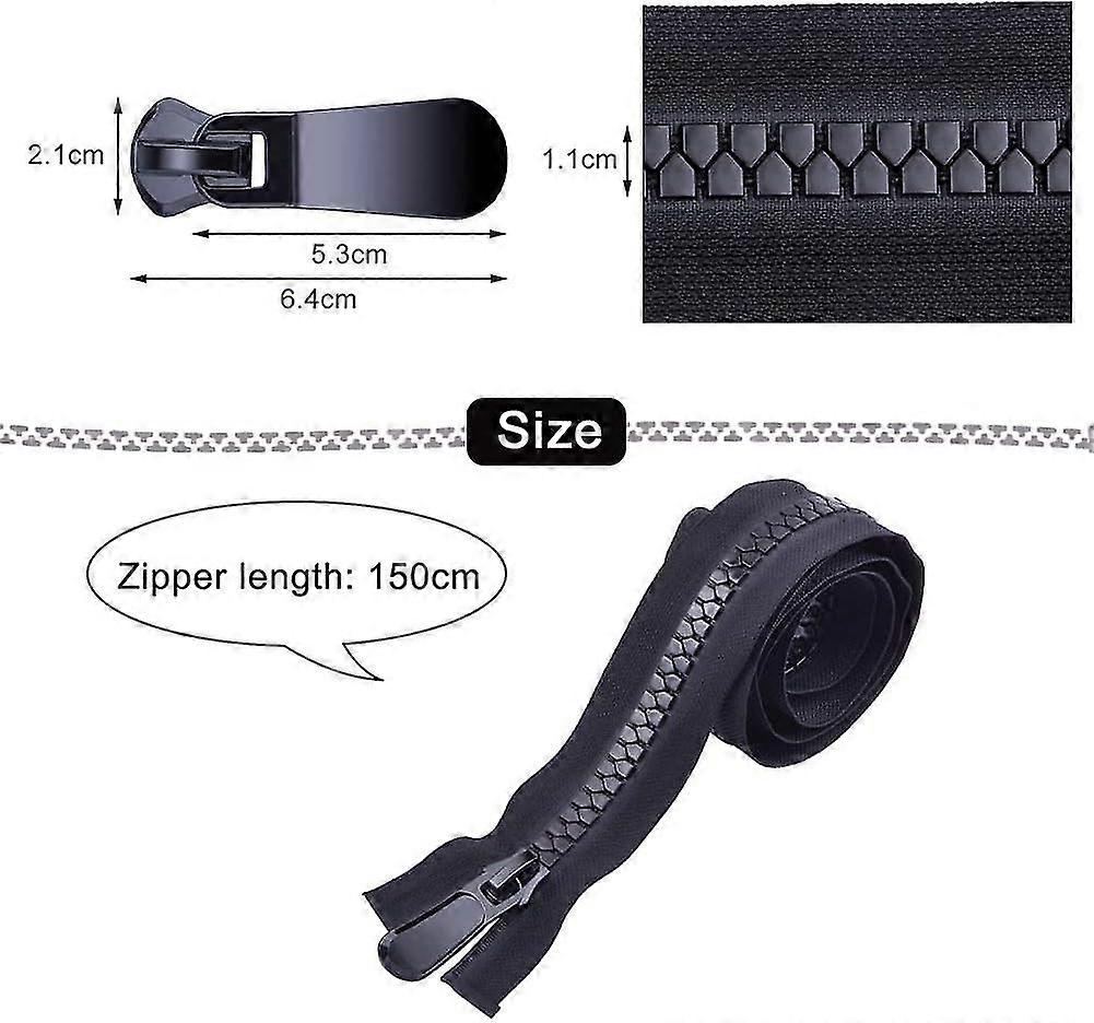 Separating Jacket Zippers, 1 PC 150cm Double Open Super Large Plastic ...
